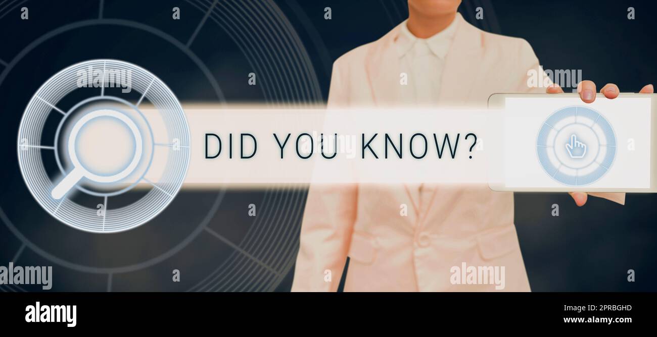 Text sign showing Did You Know. Business overview Knowing the next move ...
