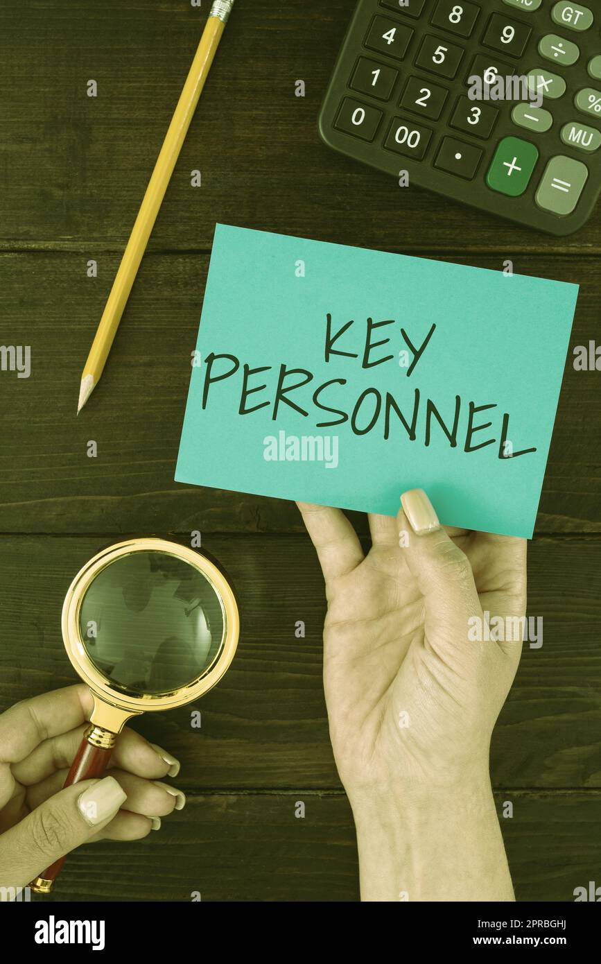 Hand writing sign Key Personnel. Word Written on Program Directors ...