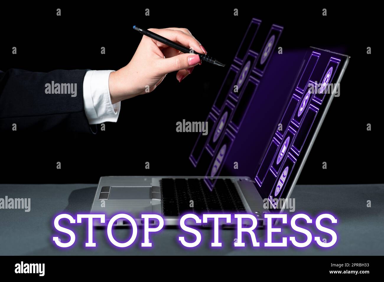 Inspiration showing sign Stop Stress. Word for Seek help Take medicines ...