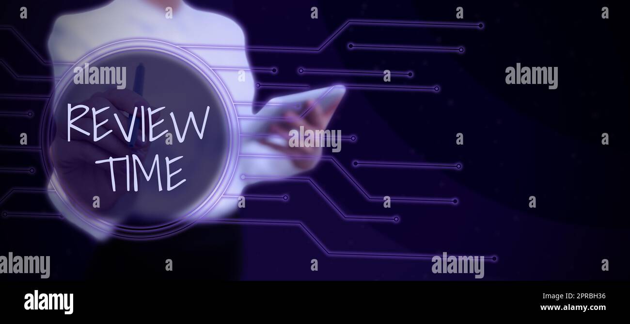 Writing displaying text Review Time. Business showcase situation or ...