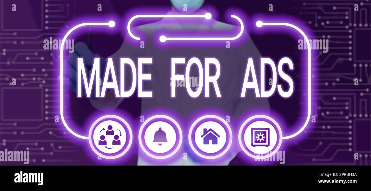 Sign displaying Made For Ads. Internet Concept Marketing strategies ...