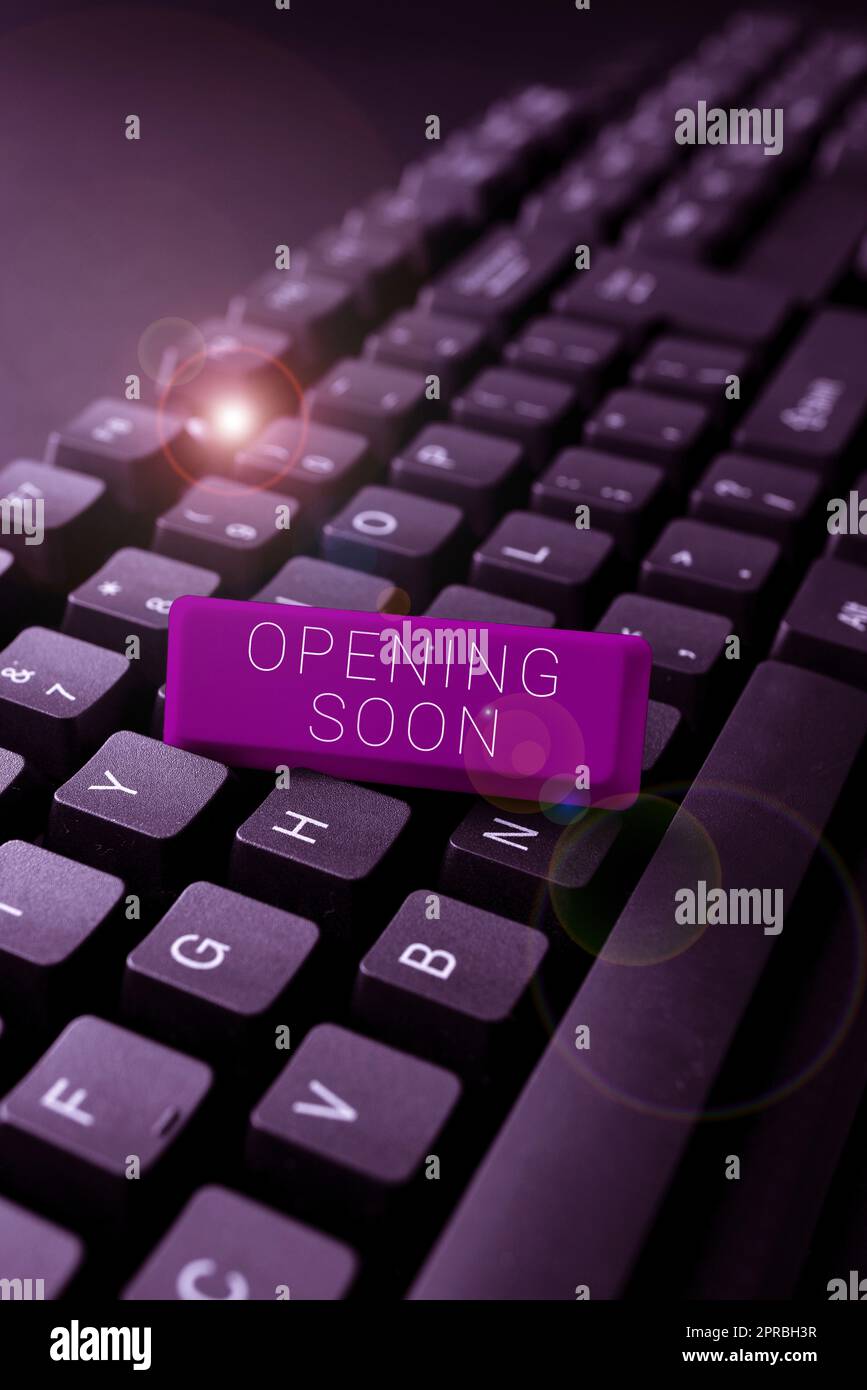 Conceptual display Opening Soon. Business concept Going to be available ...