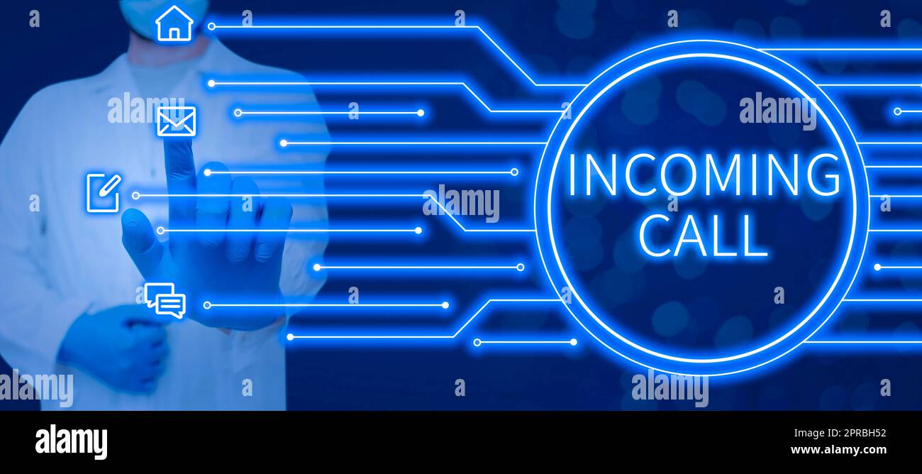 Hand writing sign Incoming Call. Internet Concept Inbound Received ...
