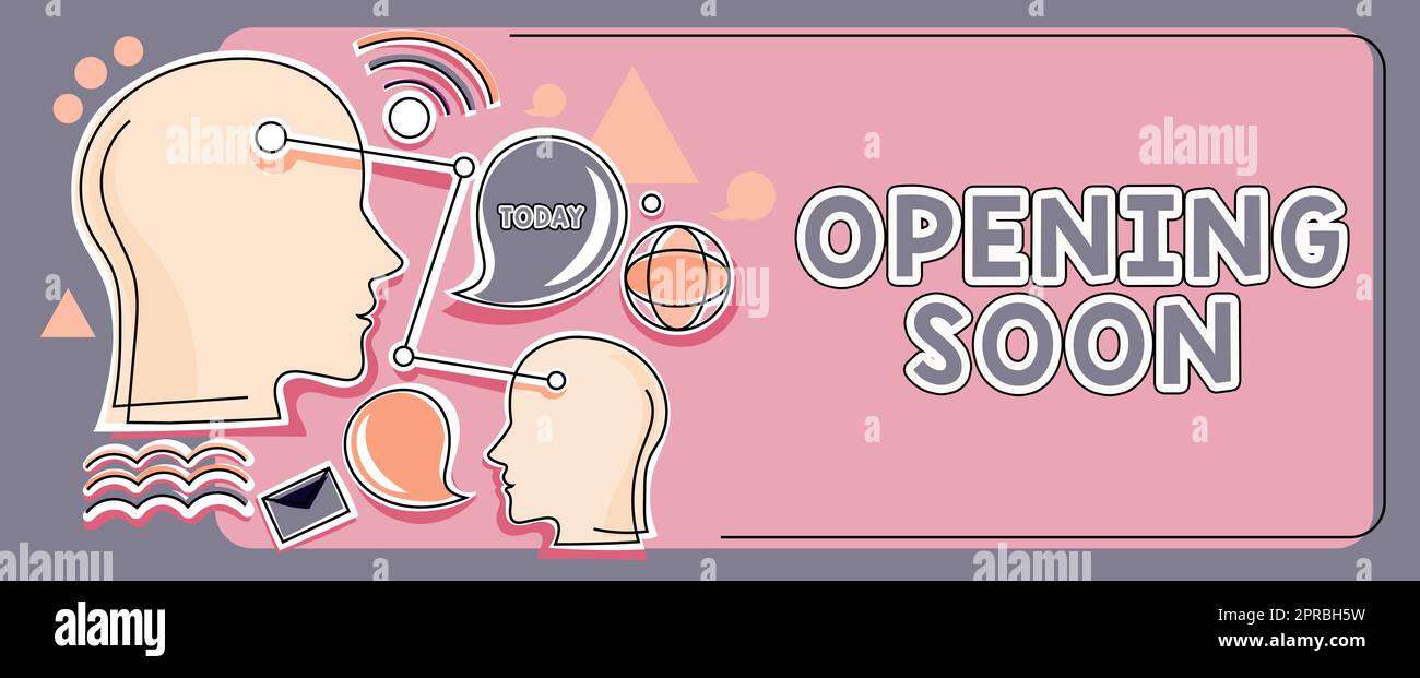 Handwriting text Opening Soon. Word for Going to be available or ...