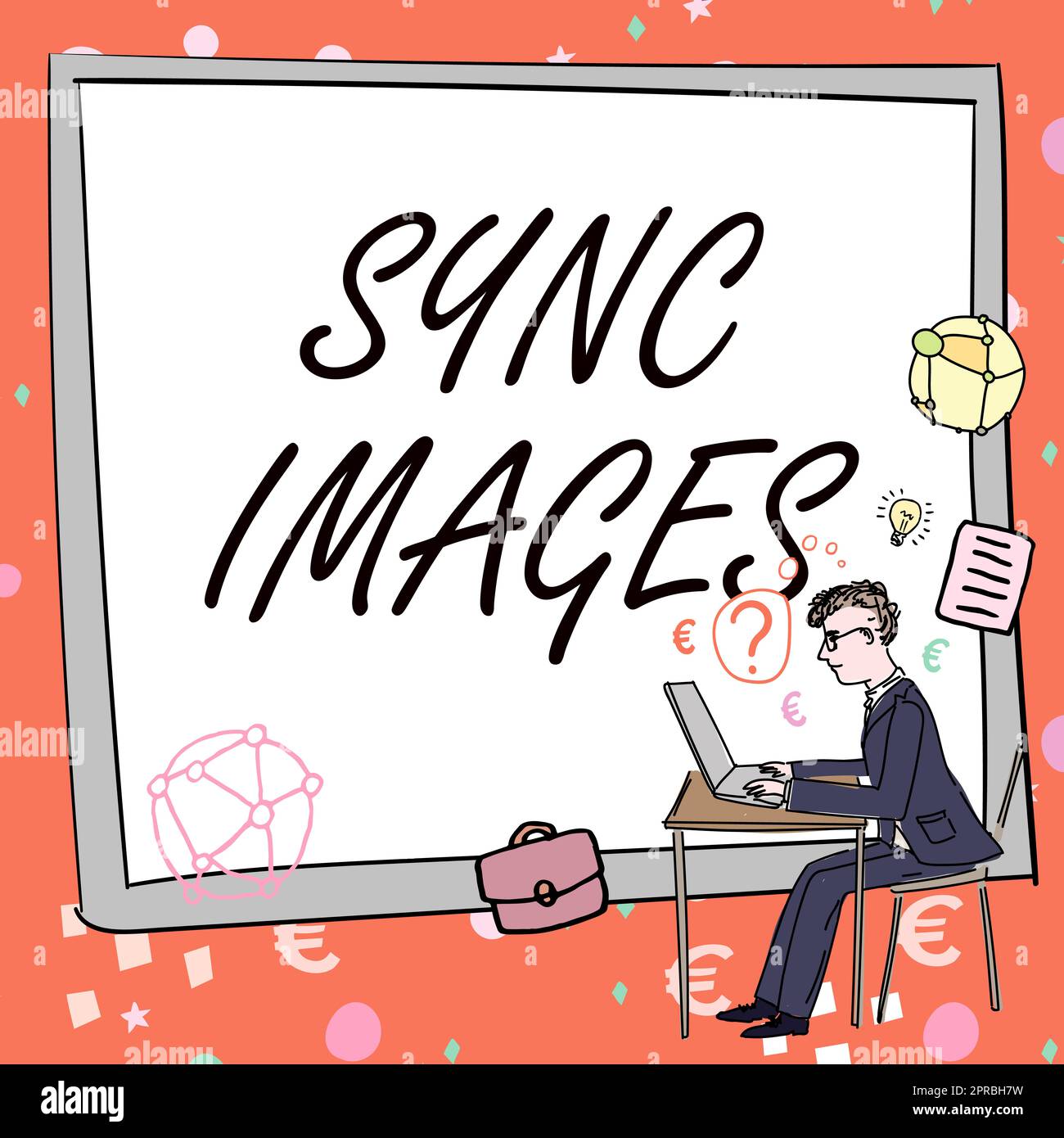 Conceptual display Sync Images. Business showcase Making photos ...