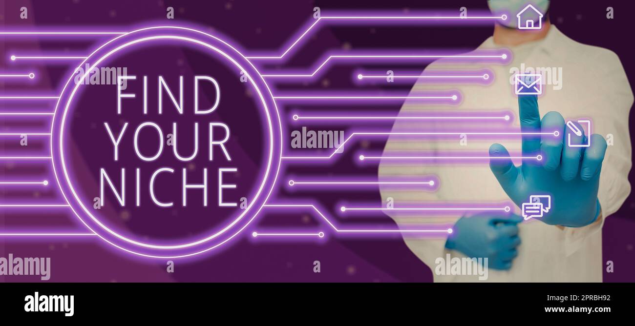Text caption presenting Find Your Niche. Business concept Market study ... Text caption presenting Find Your Niche. Business concept Market study ...