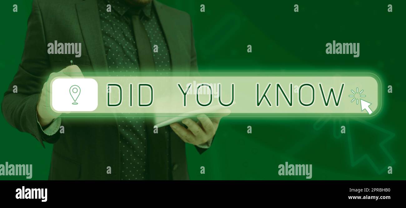 Handwriting text Did You Know. Business idea Knowing the next move ...