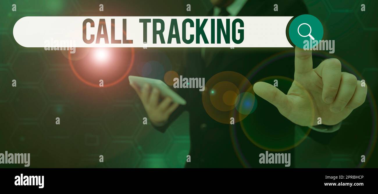Text caption presenting Call Tracking. Internet Concept Organic search ...