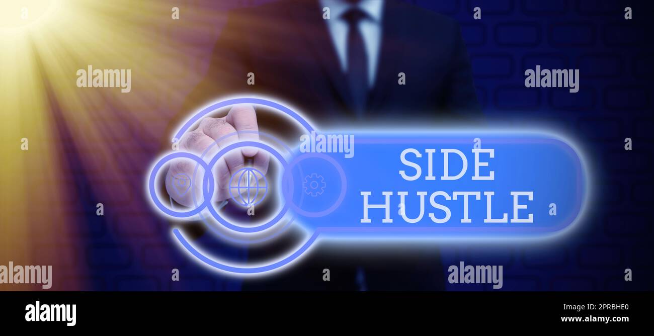 Text caption presenting Side Hustle. Concept meaning way make some ...