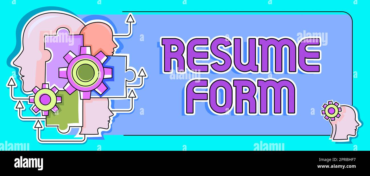Writing displaying text Resume Form. Concept meaning describe the ...