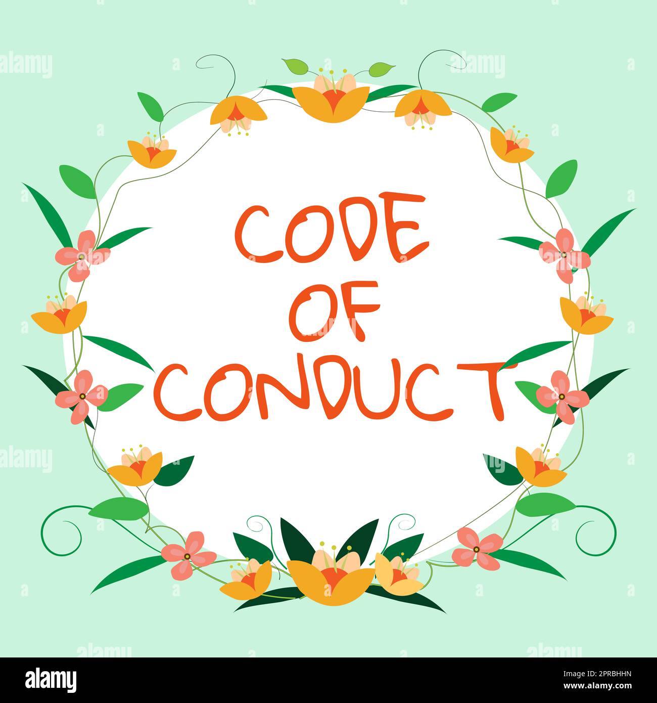 Conceptual caption Code Of Conduct. Internet Concept Ethics rules moral ...