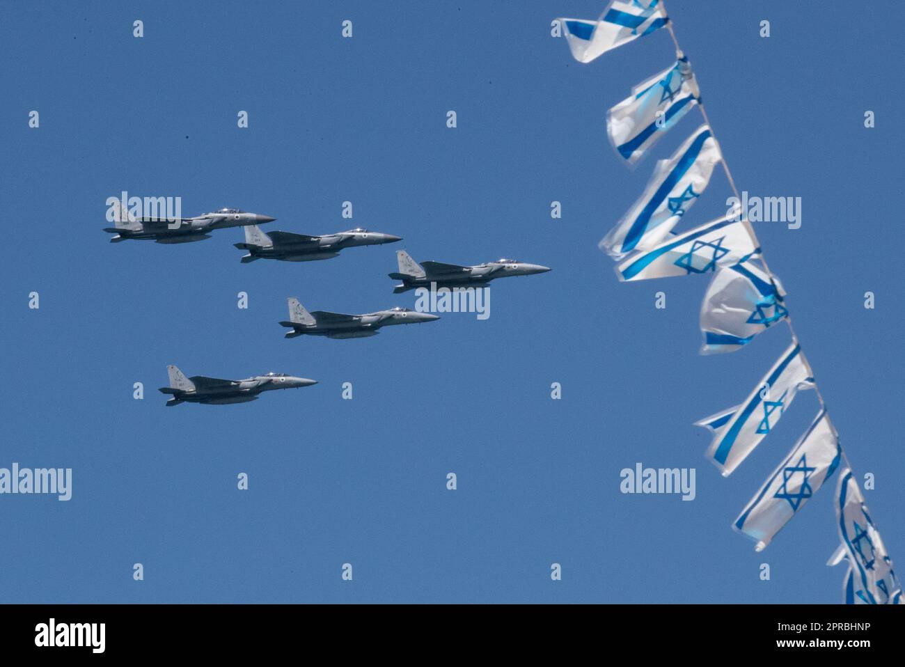 Tel Aviv, Israel. 26th Apr, 2023. Fighter jets perform during an air ...