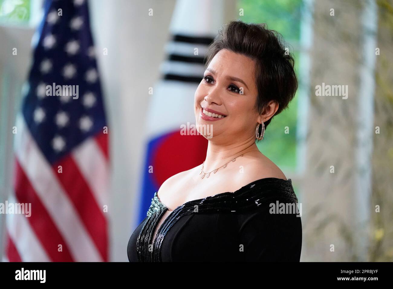Entertainer Lea Salonga arrives for the State Dinner with President Joe ...