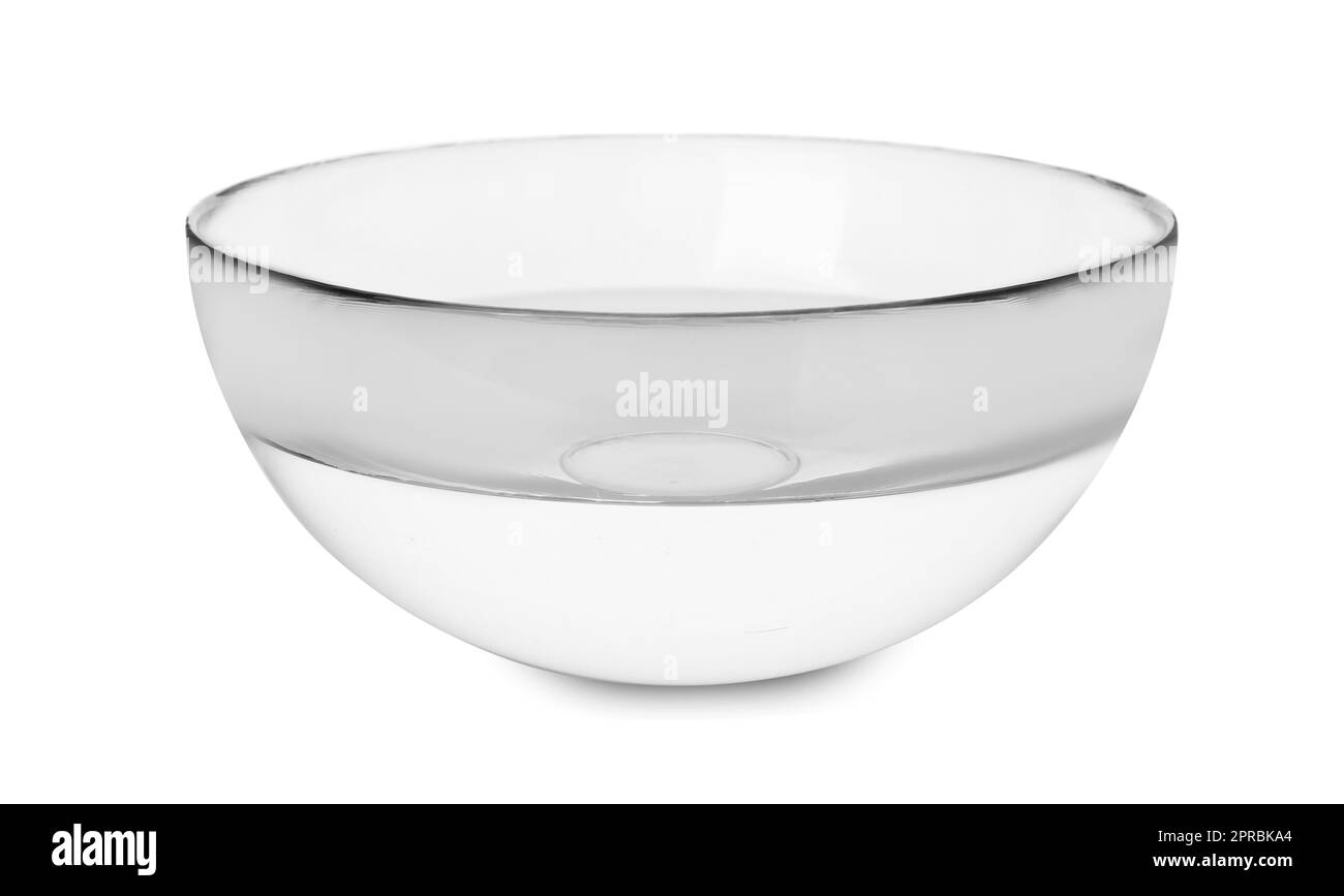 Glass bowl full of water isolated on white Stock Photo - Alamy