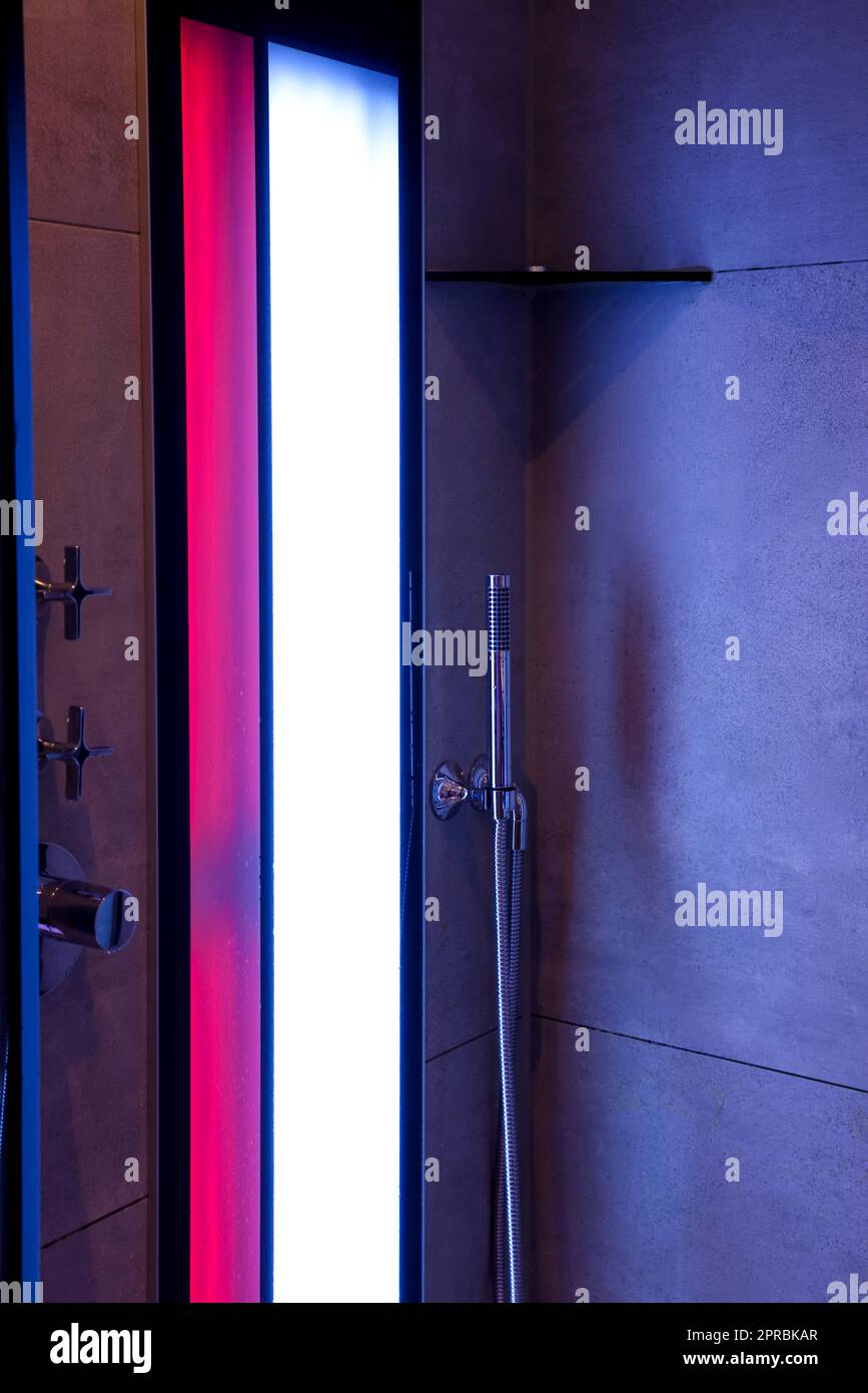 Modern shower with Infrared spectrum and UV light Stock Photo - Alamy