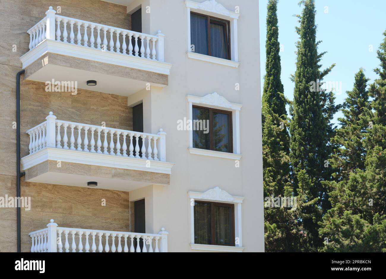 Exterior of beautiful residential building on sunny day Stock Photo - Alamy