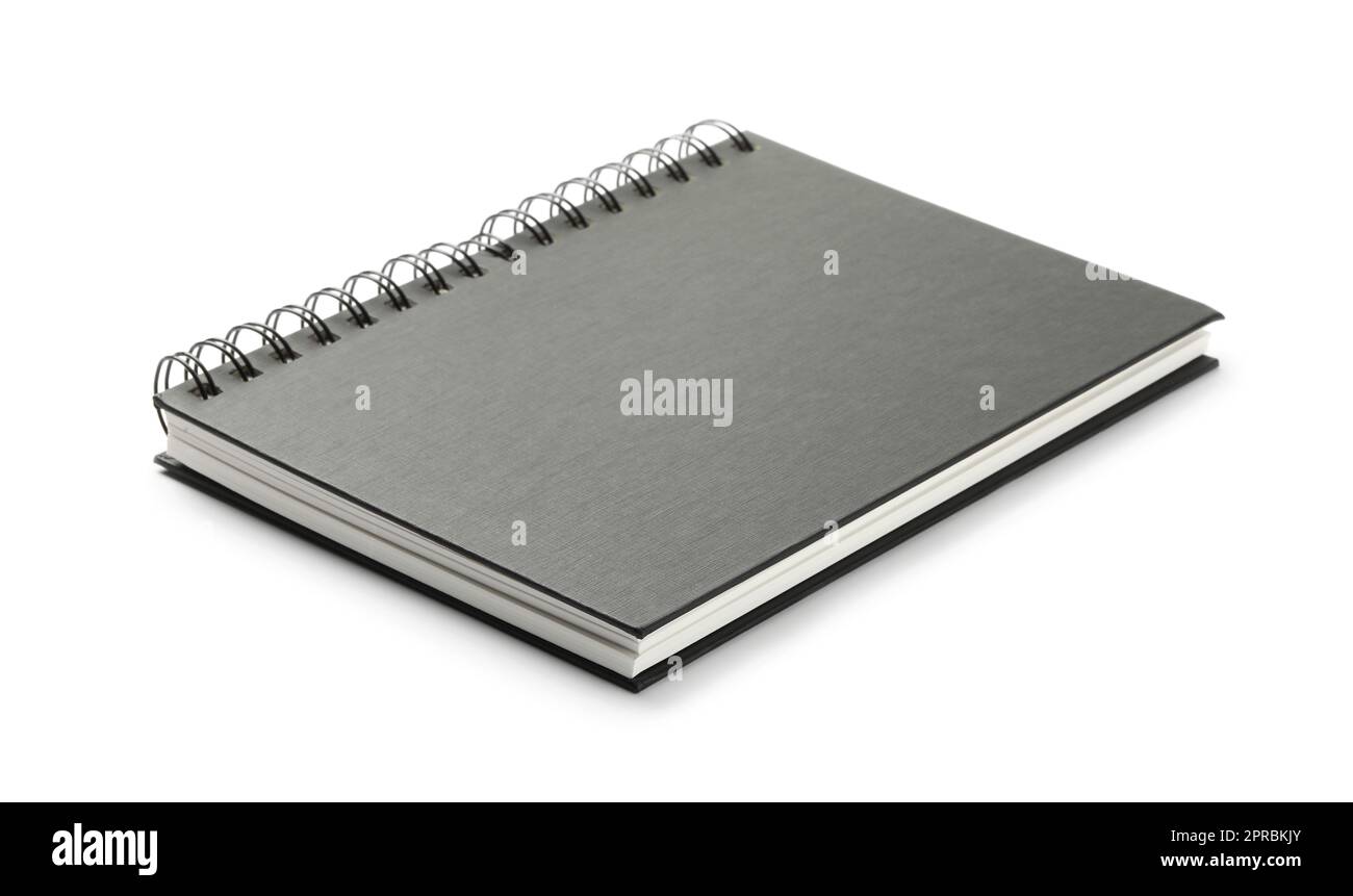 Closed black office notebook isolated on white Stock Photo - Alamy