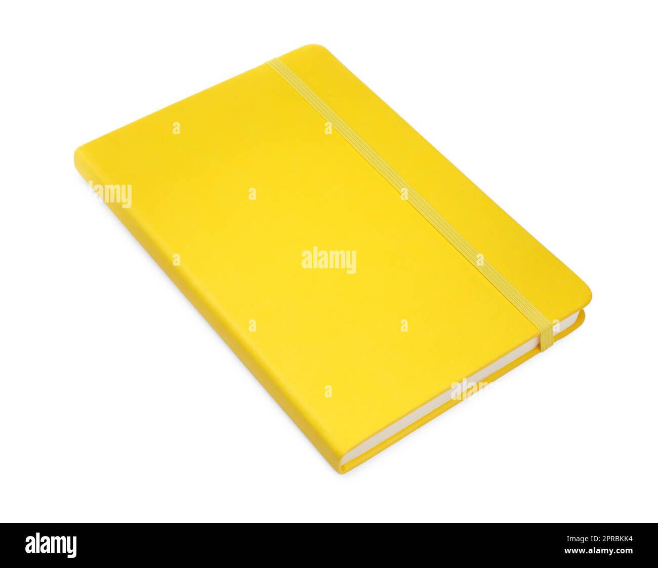 Closed yellow office notebook isolated on white Stock Photo - Alamy