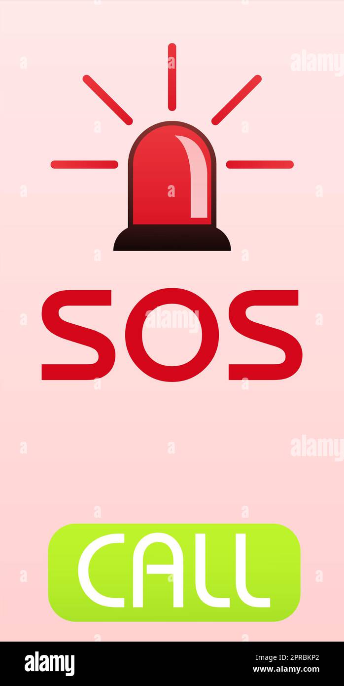 Emergency call SOS on smartphone screen, illustration Stock Photo - Alamy