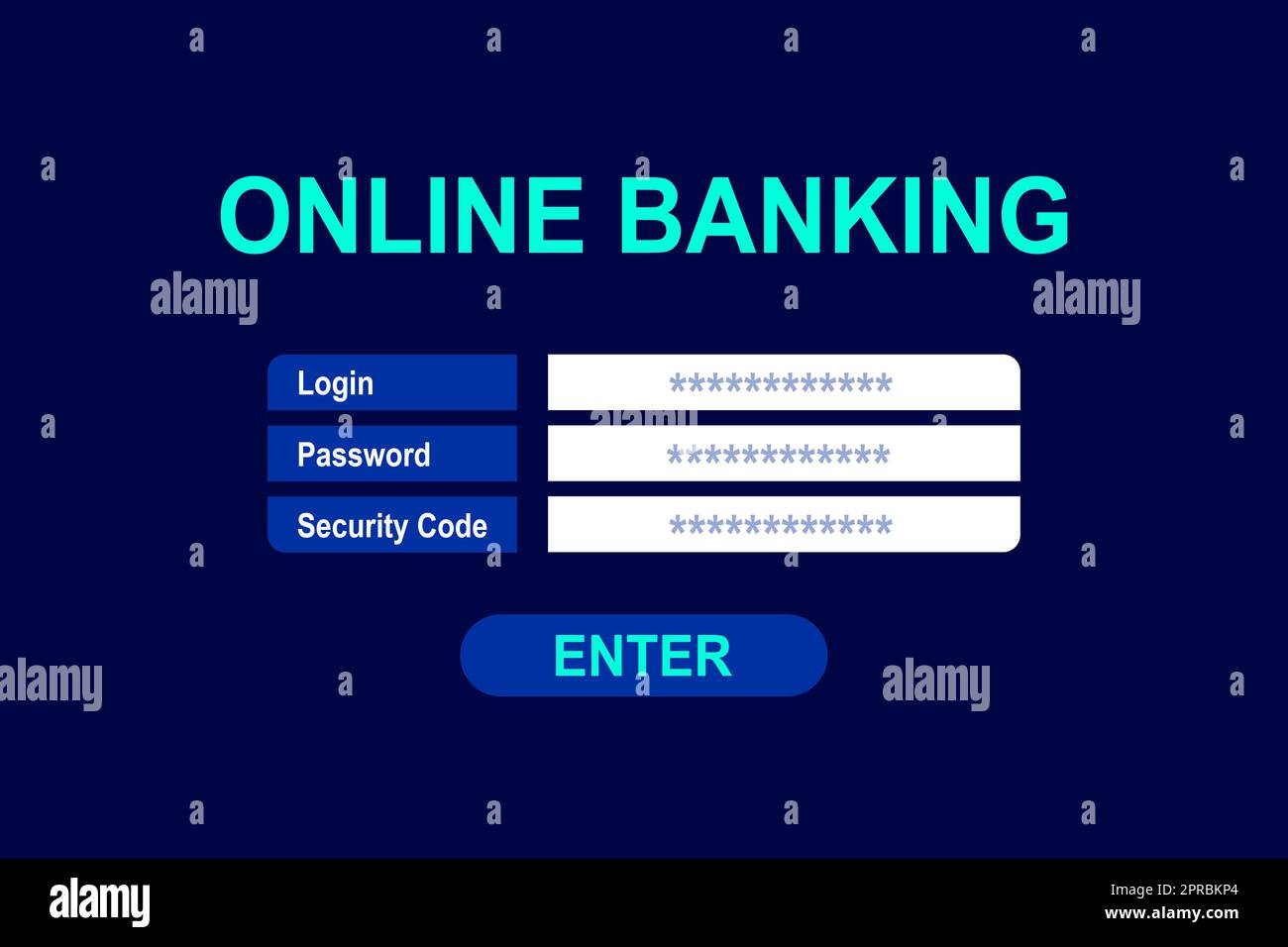 Design of online banking application for devices. Illustration Stock ...