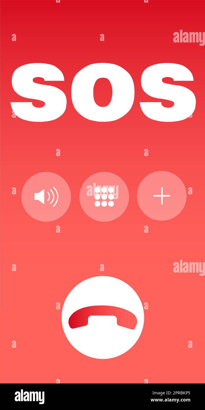 Emergency call SOS on smartphone screen, illustration Stock Photo - Alamy