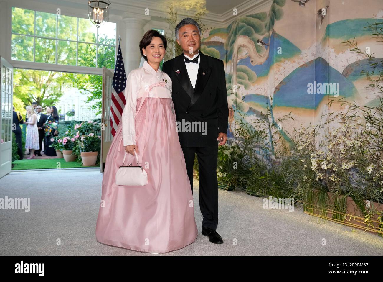 Rep. Young Kim, R-Calif., and Charles Kim arrive for the State Dinner ...