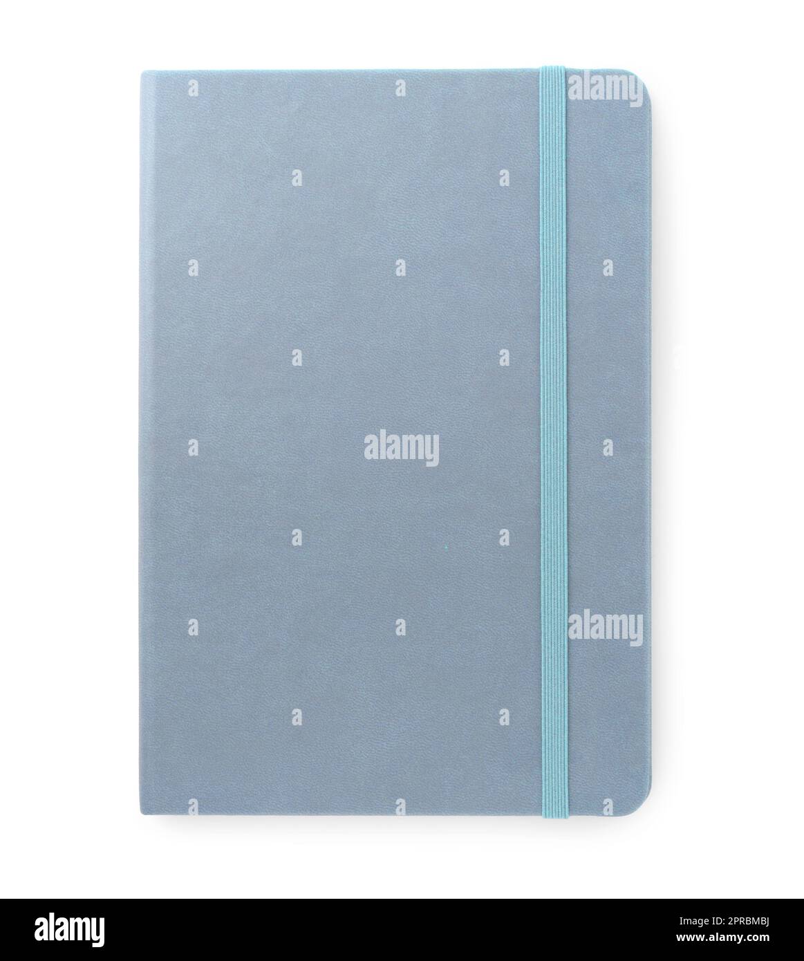 Light blue notebook isolated on white, top view Stock Photo - Alamy