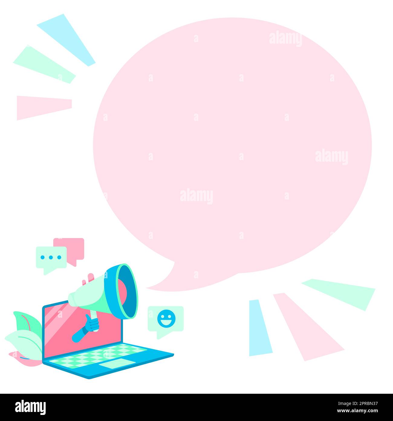 Laptop Drawing Sharing Happy Comments And Good Reactions At Chat Cloud ...