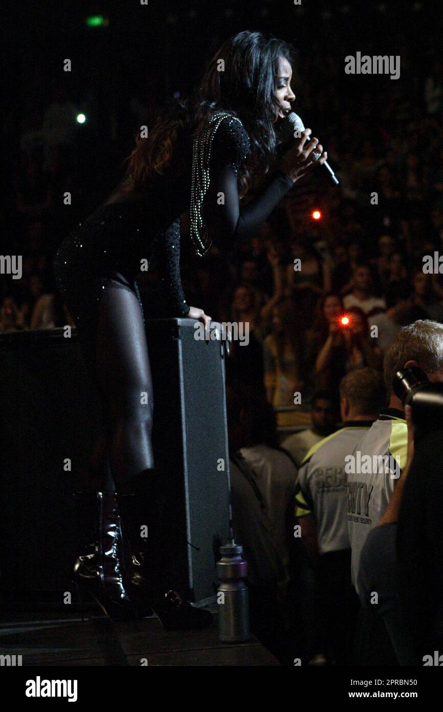Kelly Rowland performing live in concert as part of SupaFest 2010 held at the Acer Arena Sydney ...