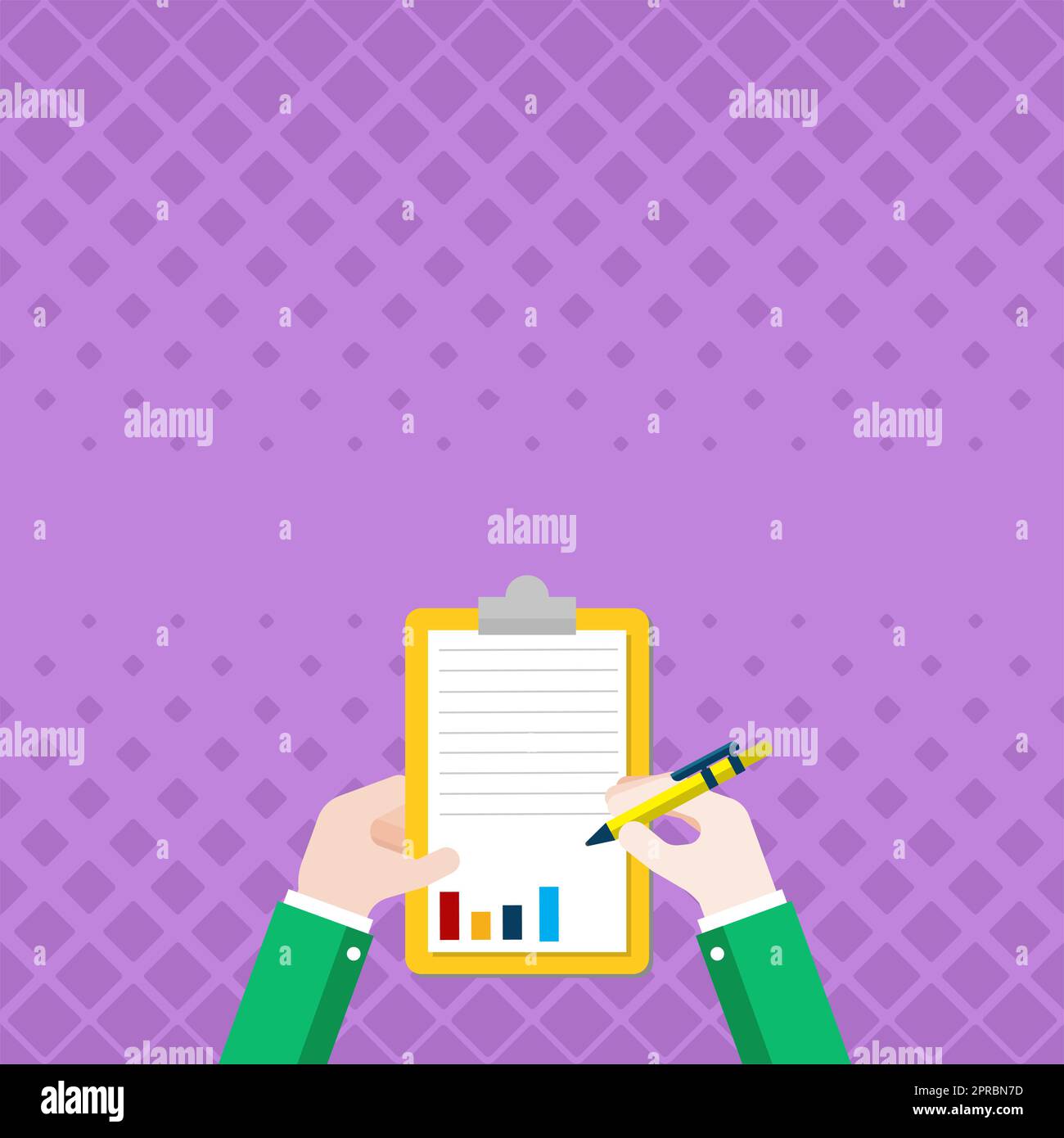 Business Associate Holding Clipboard Documenting Financial Reports With Pen Hands Drawing
