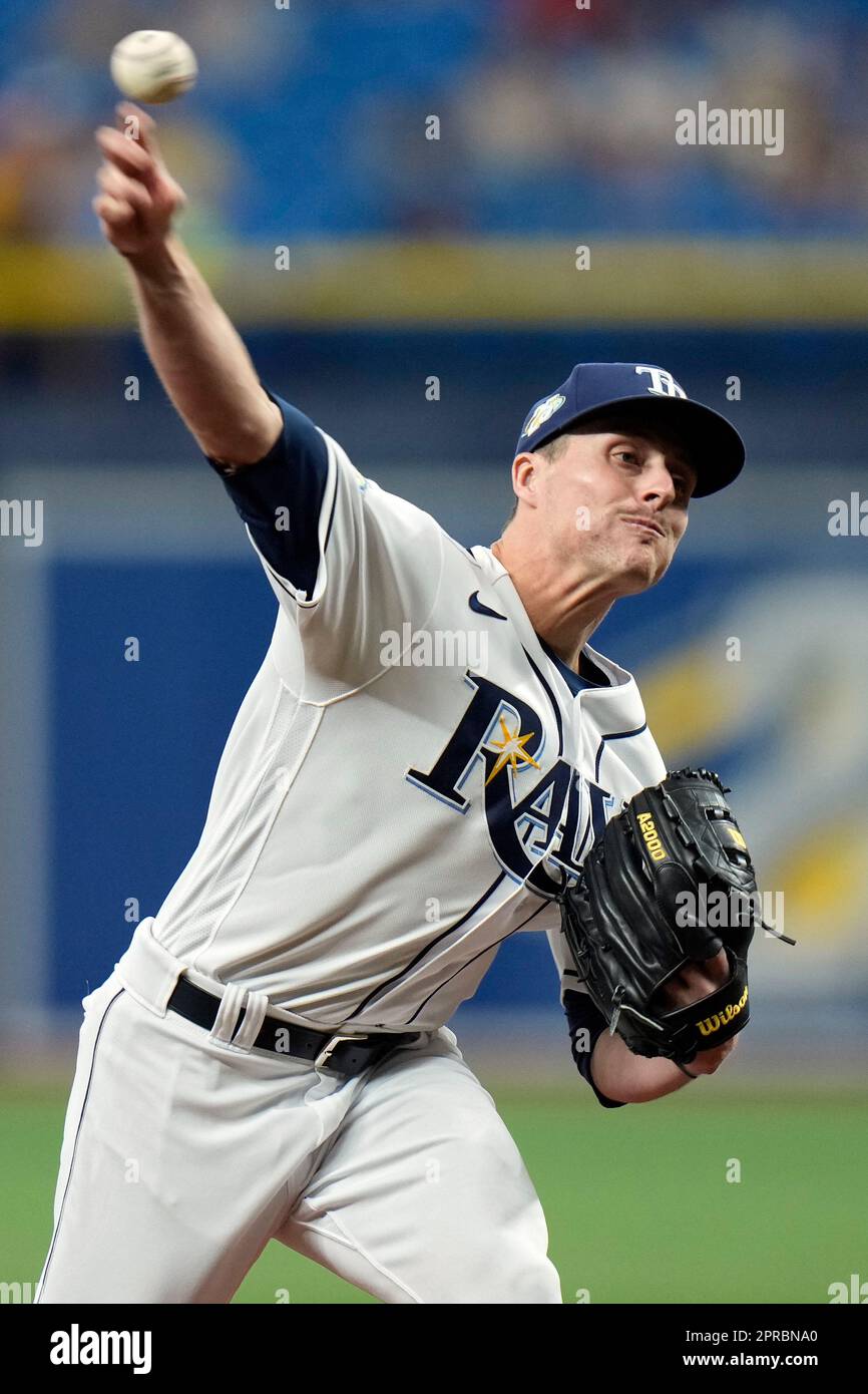 Tampa Bay Rays pitcher Calvin Faucher delivers to the Houston Astros ...