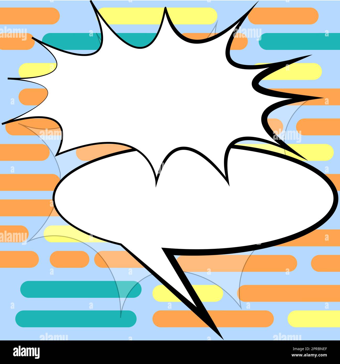 Comic Blank Speech Bubble With Copy Space And Colorful Doodles. Design ...