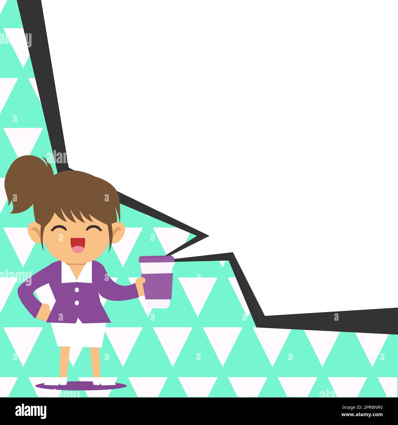 Instructor Drawing Pointing Stick On Empty Whiteboard While Holding Cup ...