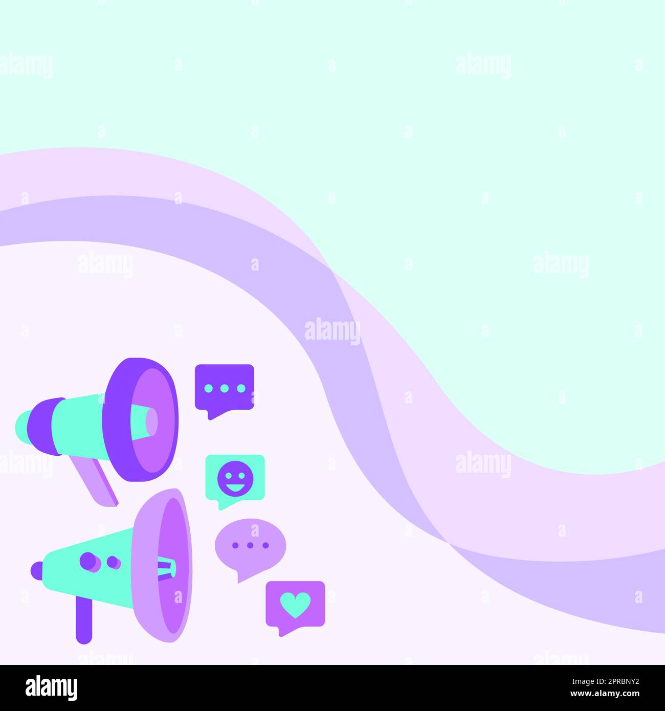 Pair Of Megaphone Drawing Giving Positive Comments And Reaction Making ...