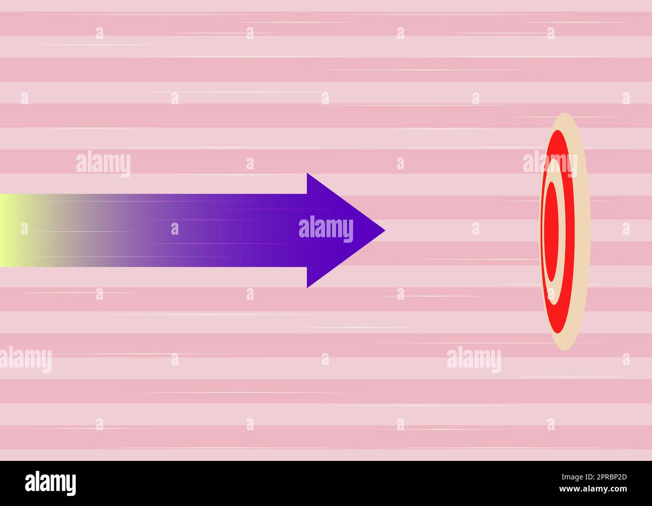 Arrow moving quickly towards aim target representing achieving goal ...