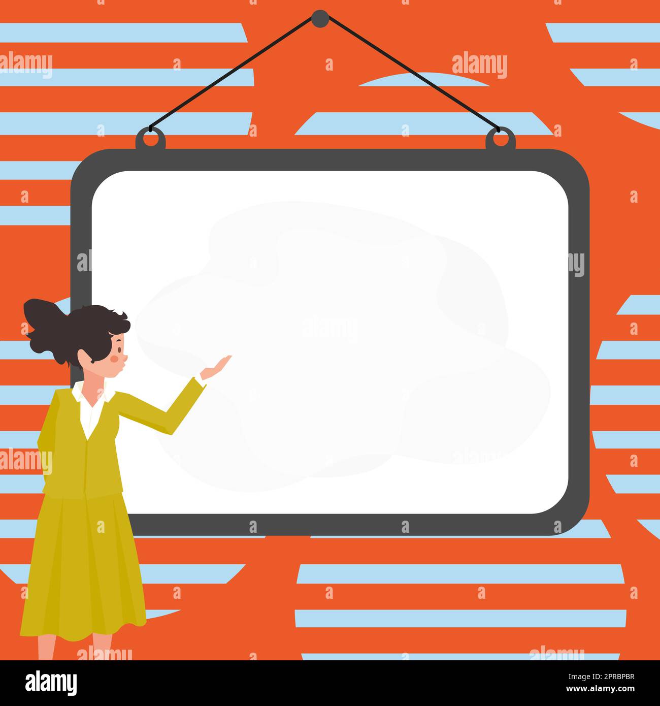 Instructor Drawing Pointing Stick On Empty Whiteboard While Holding Cup ...