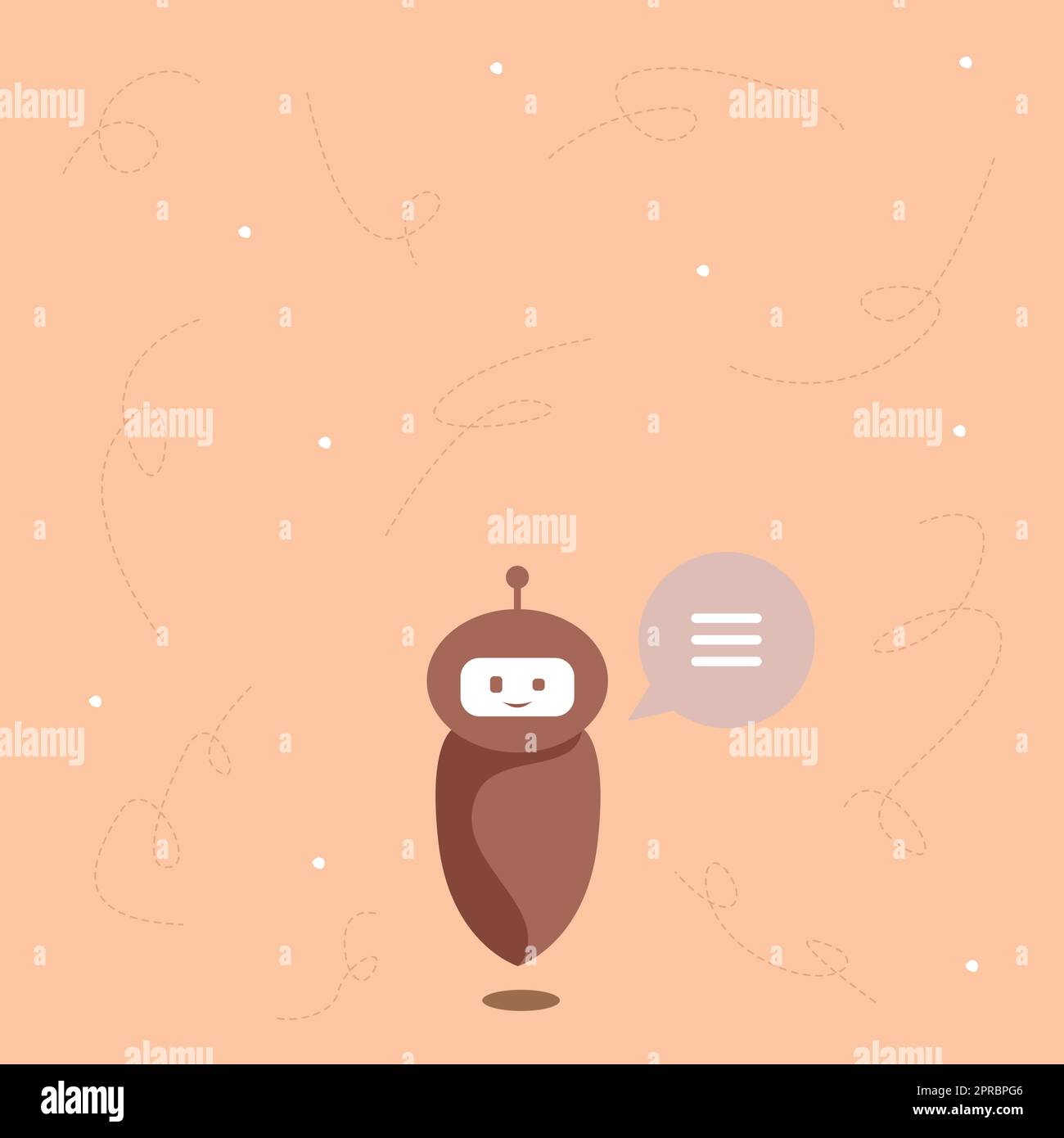 Cute Floating Robot Telling Us New Wonderful Information In A Chat ...