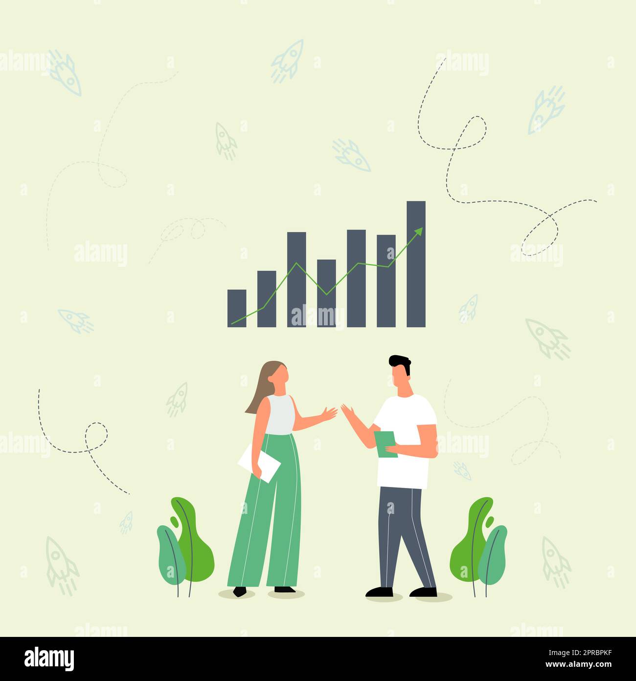 Illustration Of Partners Sharing New Wonderful Ideas For Skill ...