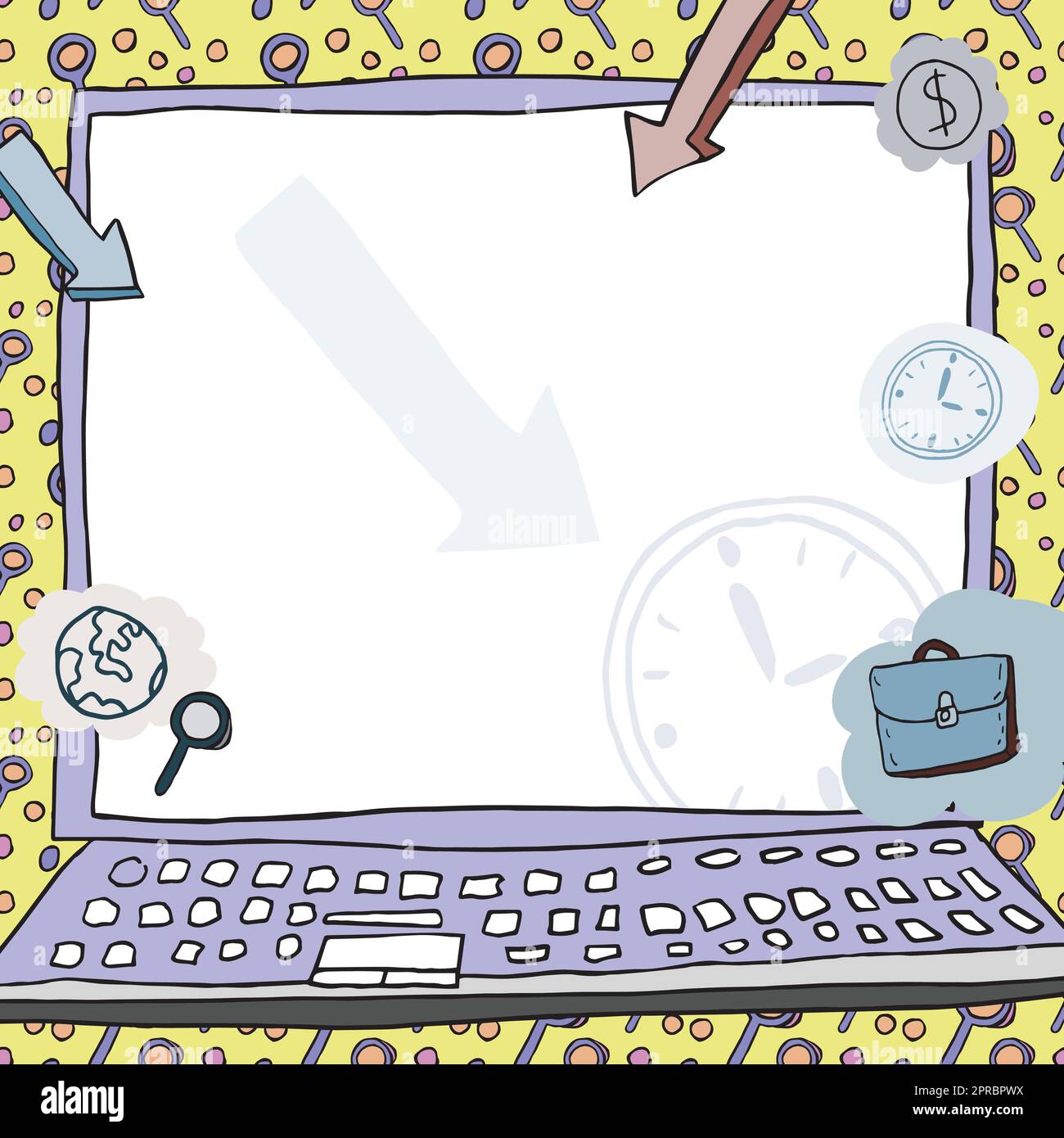 Blank frame decorated with arrows displaying business strategy leading ...
