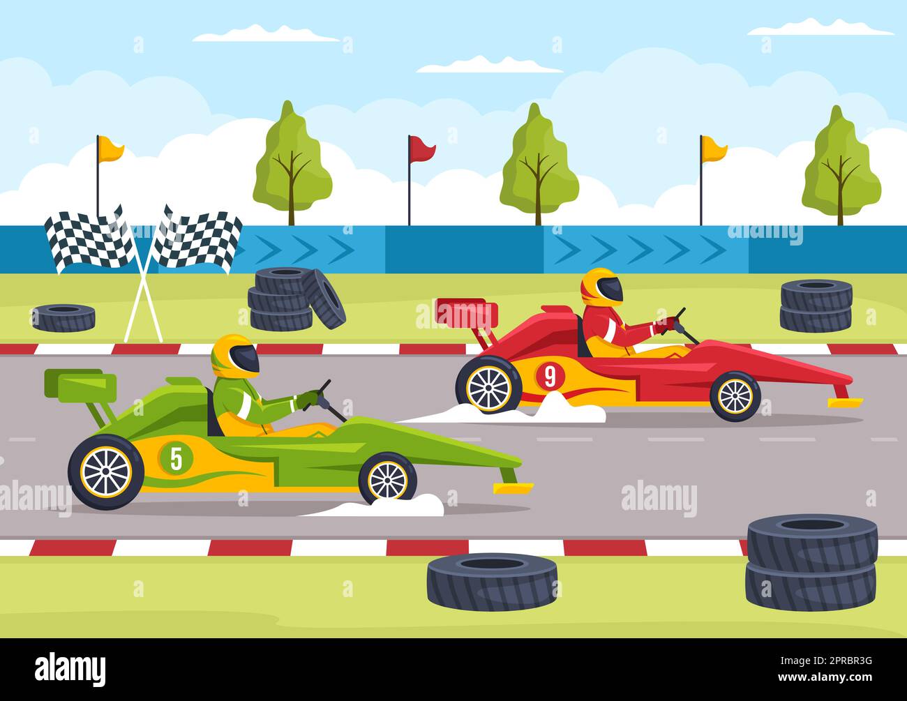 Sports go kart Stock Vector Images - Alamy
