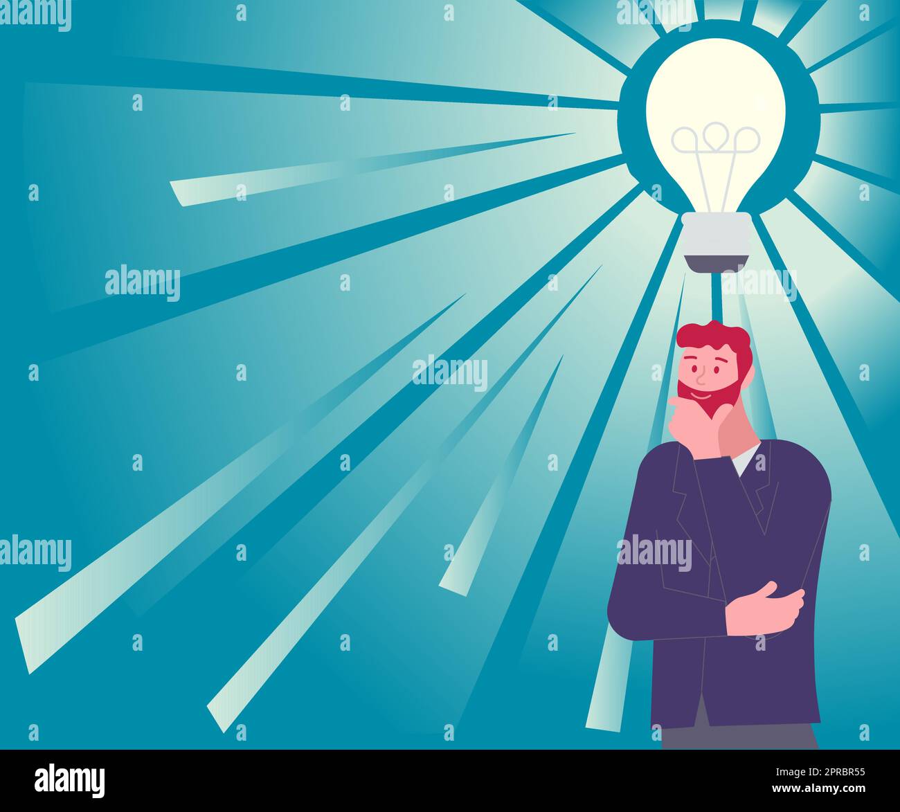 Illustration Of A Man Standing Coming Up With New Amazing Ideas ...