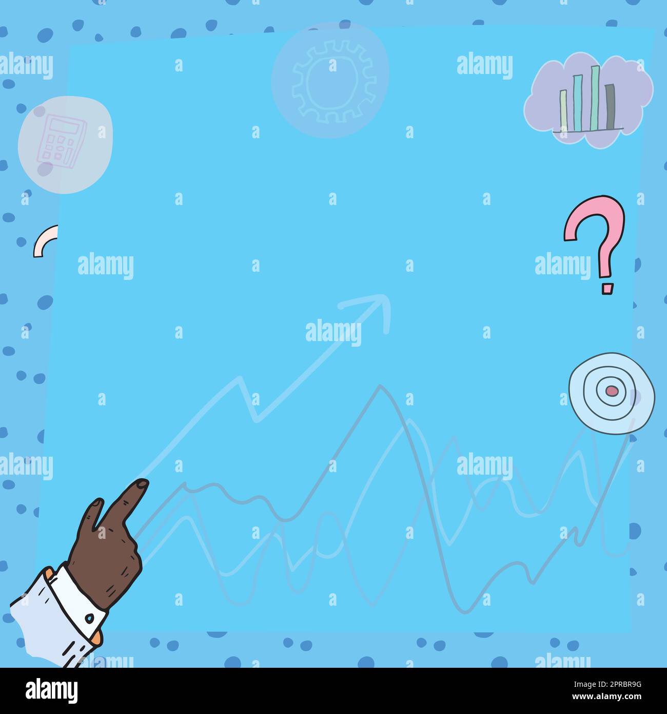 Hand Pointing On Important Messages With Arrows Up And Graphs In ...