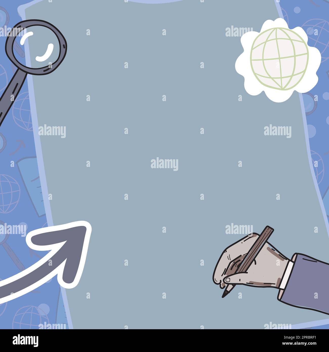 Handwriting On A Blank Sheet With Magnifying Lens, Upward Arrows And ...