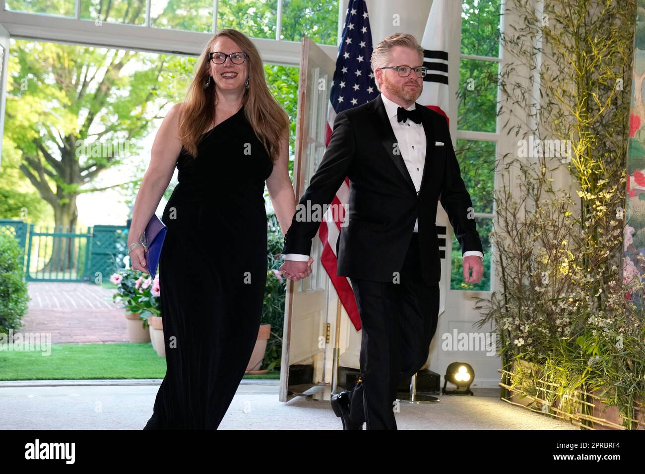 White House deputy chief of staff Jen O'Malley Dillon and Patrick Dillon arrive for the State ...