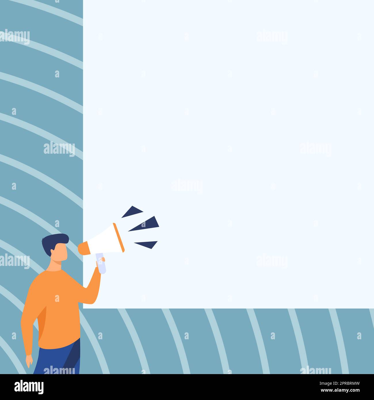 Businessman Drawing Talking Through Megaphone Making Wonderful New ...