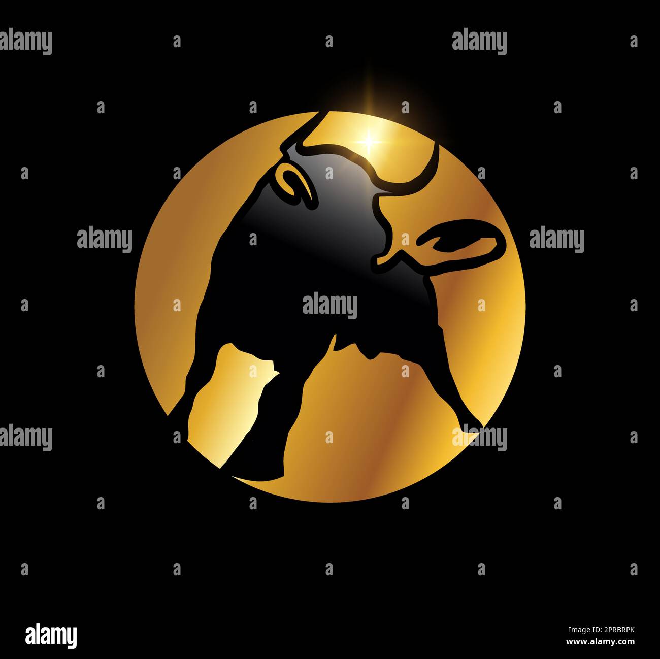 Golden Bull Vector Illustration Icon Stock Vector Image & Art - Alamy