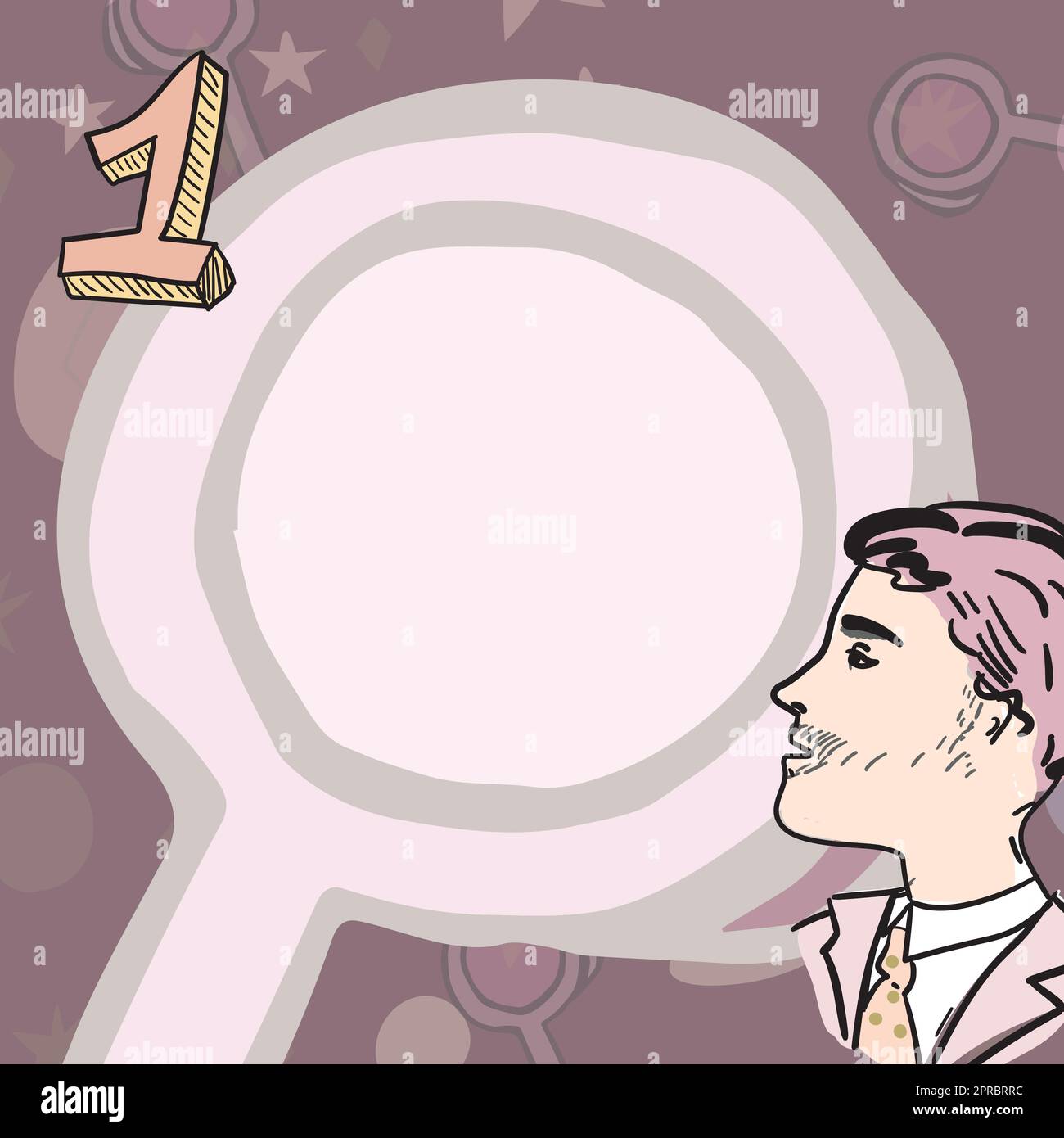 Man Looking At 1 Number Brainstorming New Solutions. Abstract Focusing ...