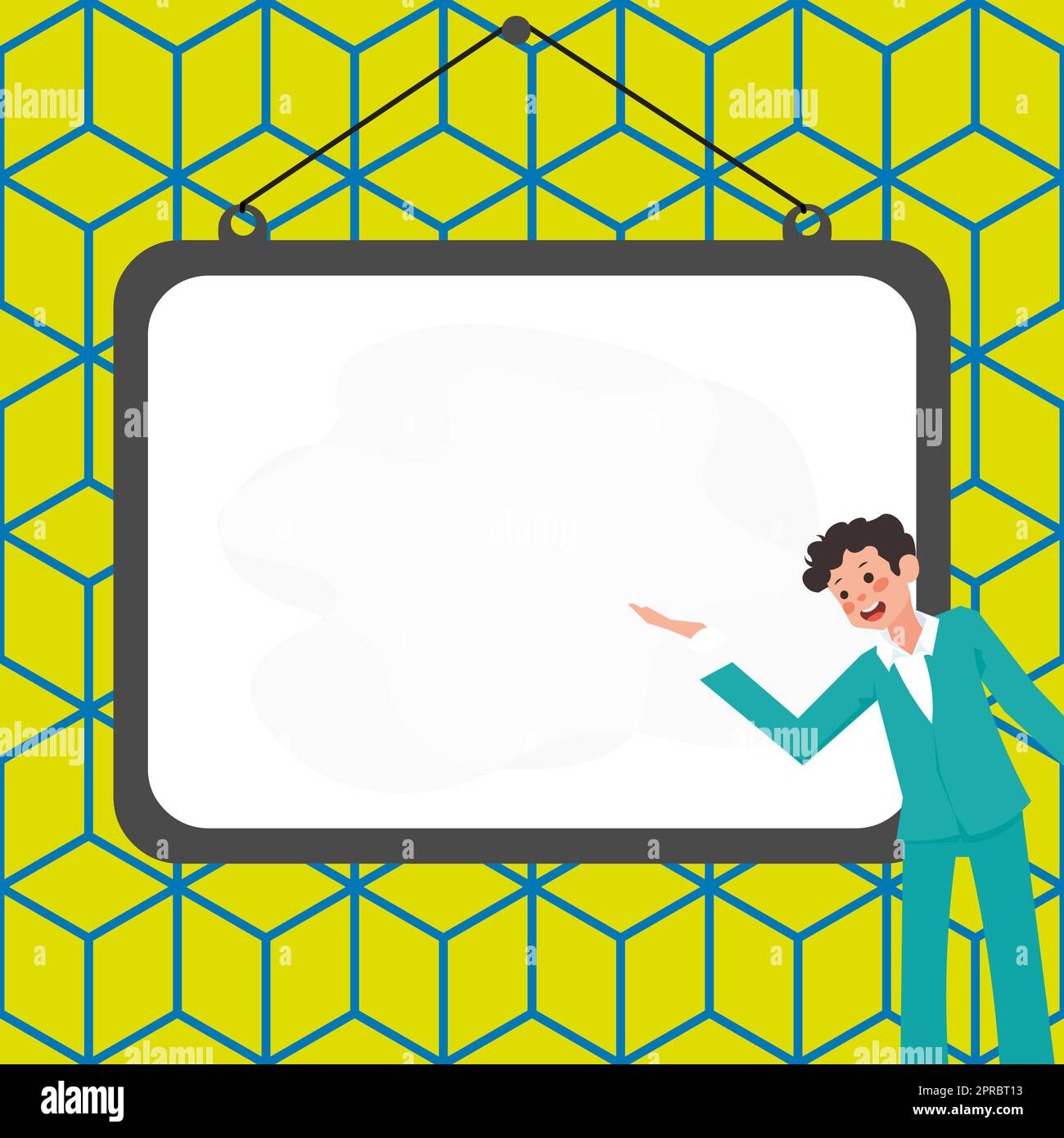 Instructor Drawing Pointing Stick On Empty Whiteboard While Holding Cup ...