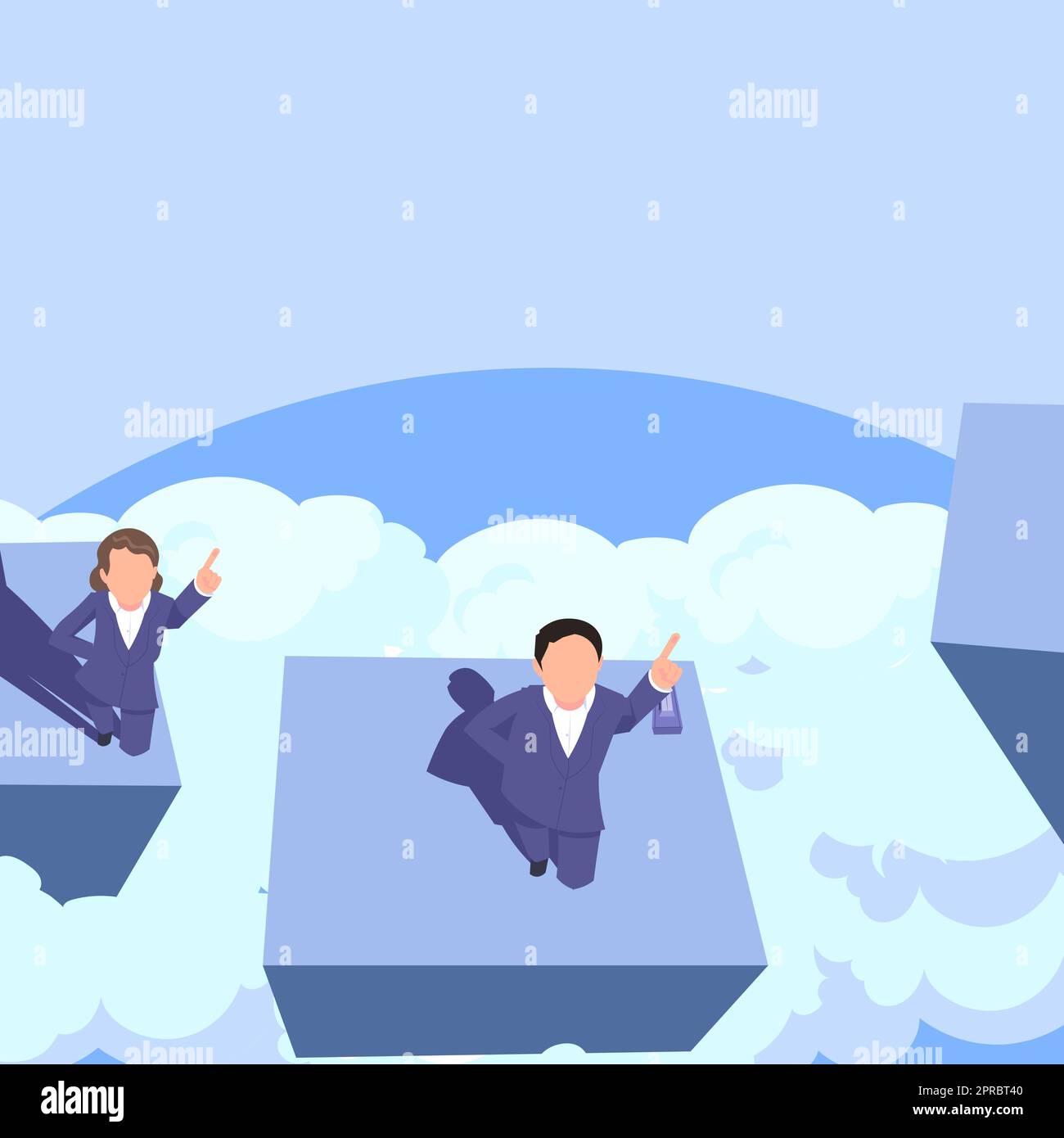 Businessmen In Suit Pointing Upwards Representing Innovative Thinking ...
