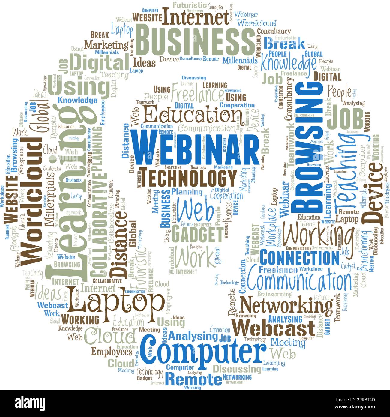 Big word cloud in the shape of bulb with word webinar. Defined as ...